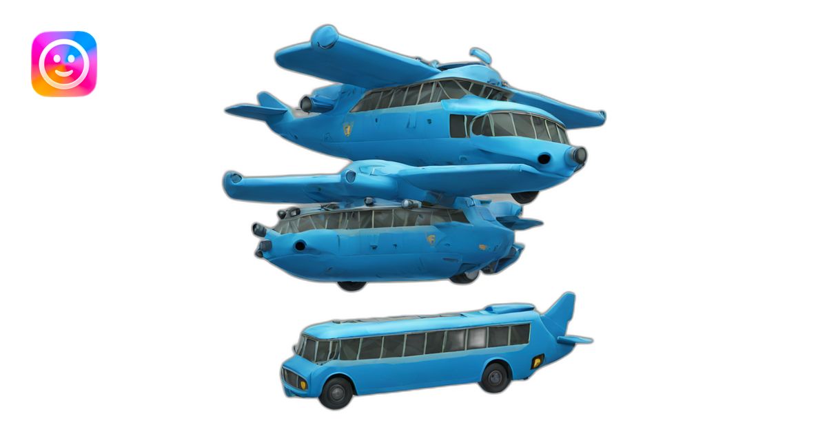 flying blue battle bus emoji | AI Emoji Generator