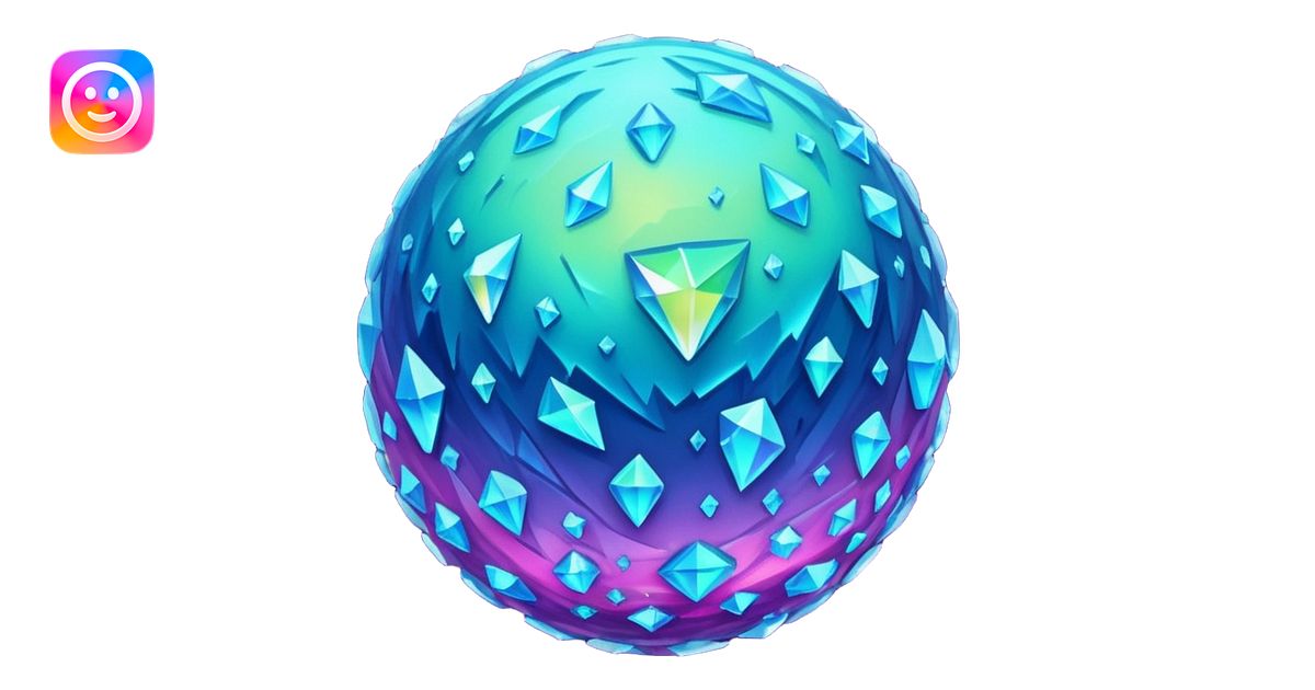 planet, surface covered in glowing crystals emoji | AI Emoji Generator