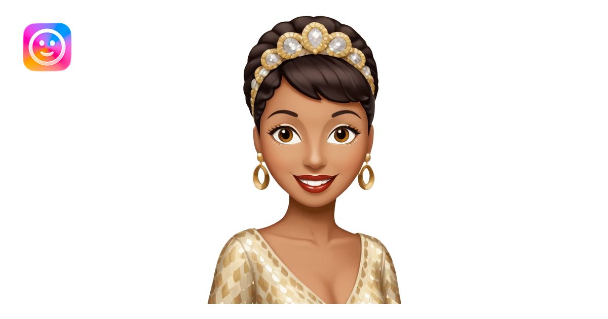 Josephine Baker with dark brown hair, cream sequin outfit emoji | AI ...
