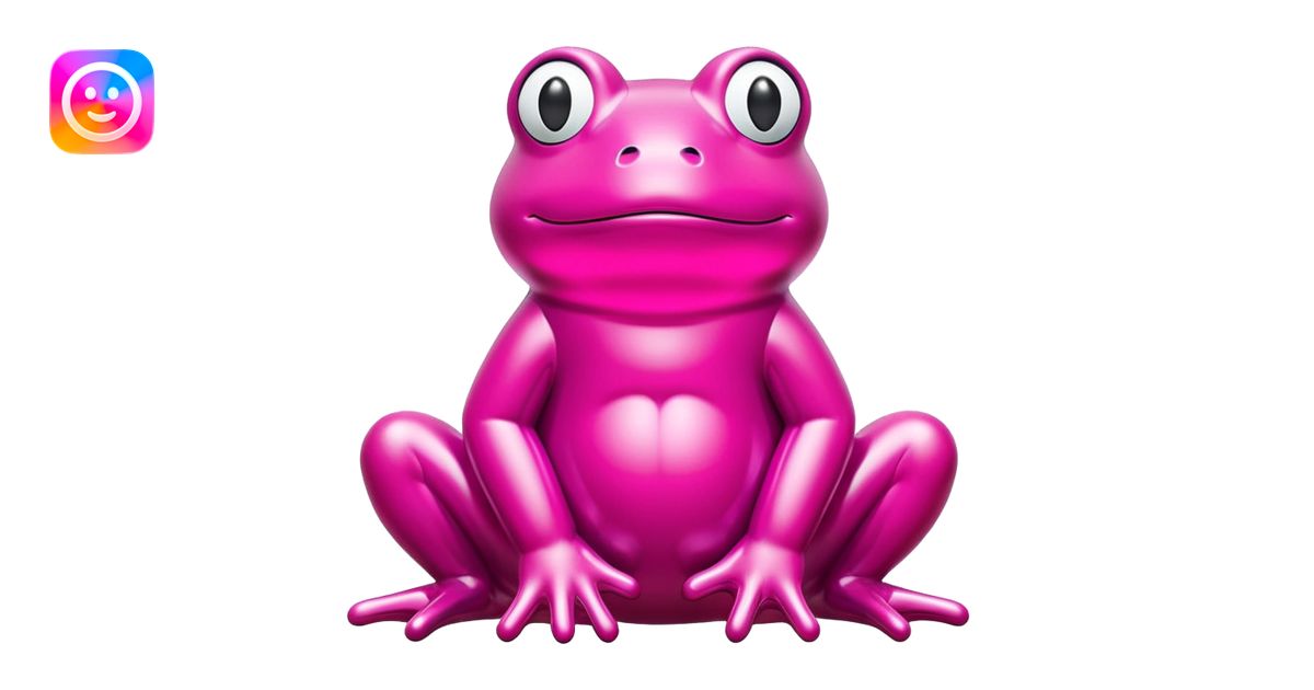 jeff koons style inflatable pink frog sculpture emoji | AI Emoji Generator