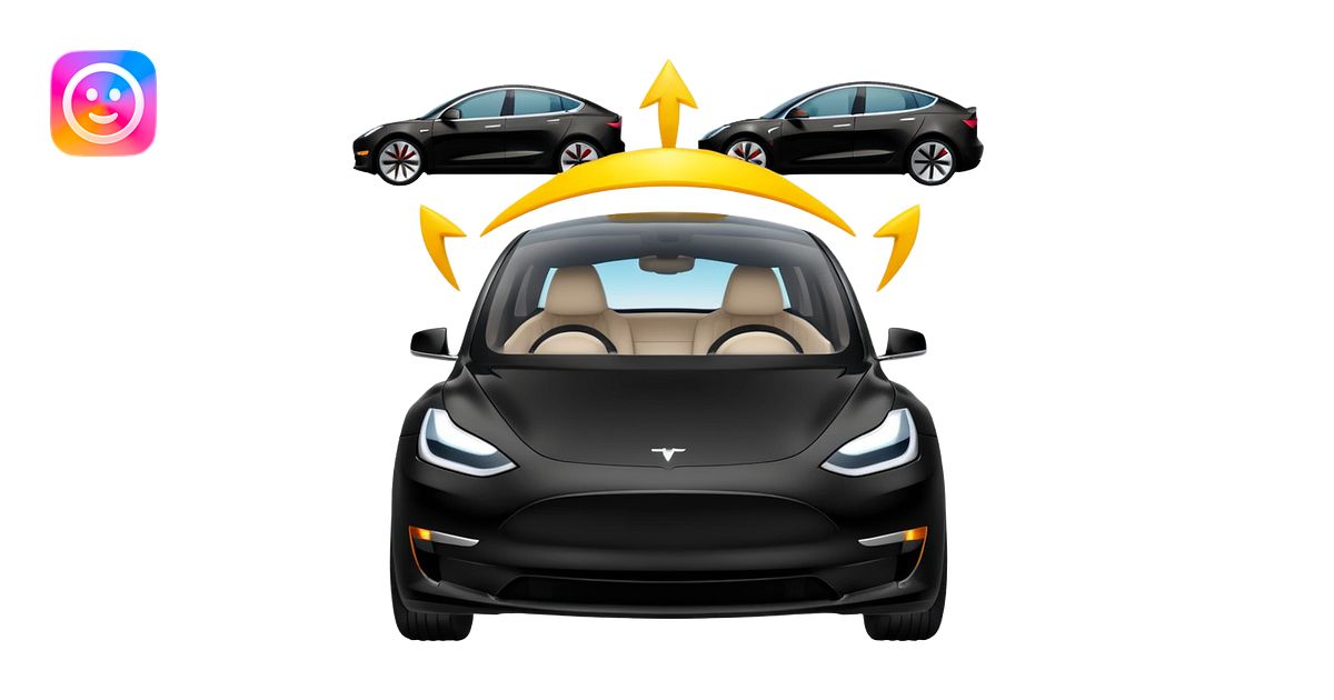 Tesla model 3 stuck in trafic emoji | AI Emoji Generator