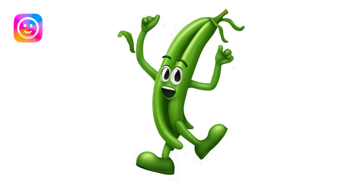 Dancing green bean emoji | AI Emoji Generator