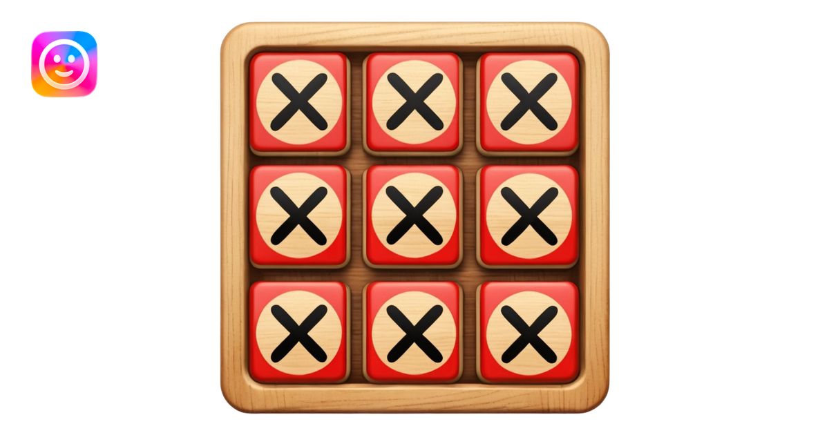 tic tac toe square 3 squares by 3 squares emoji | AI Emoji Generator