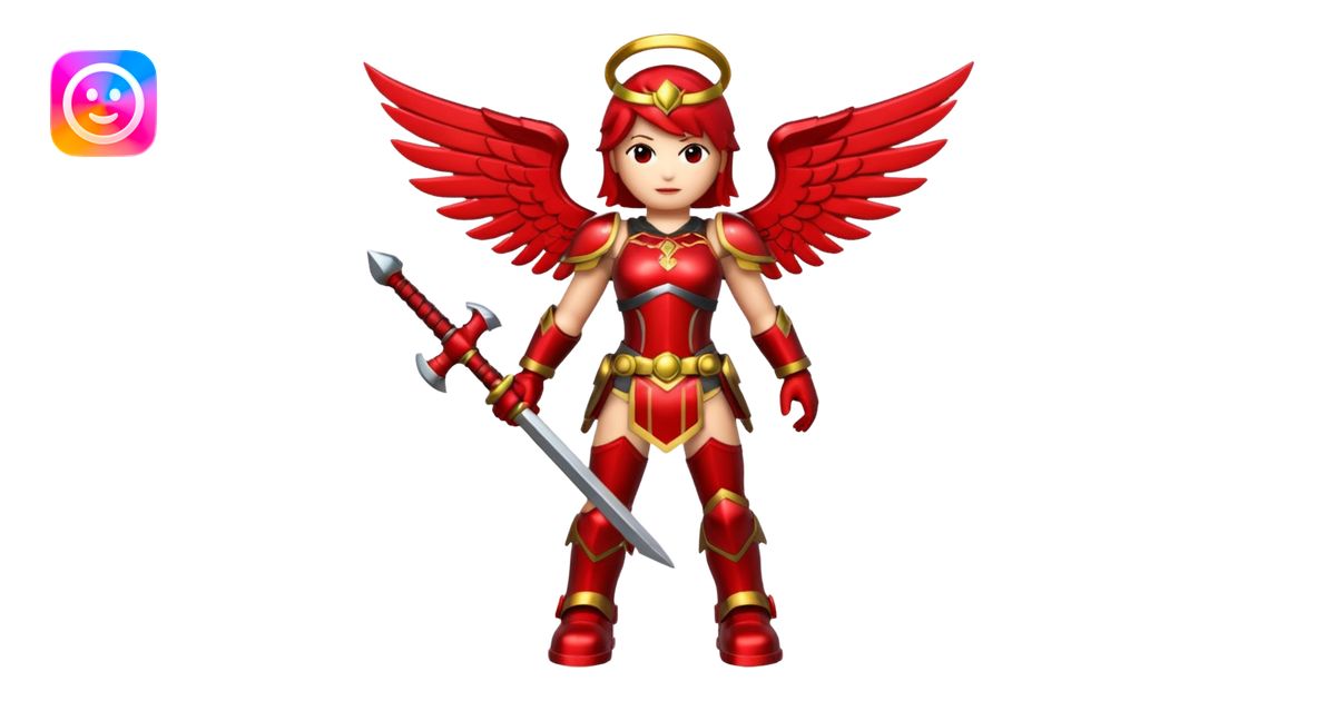 a roblox red valkyrie without people emoji | AI Emoji Generator