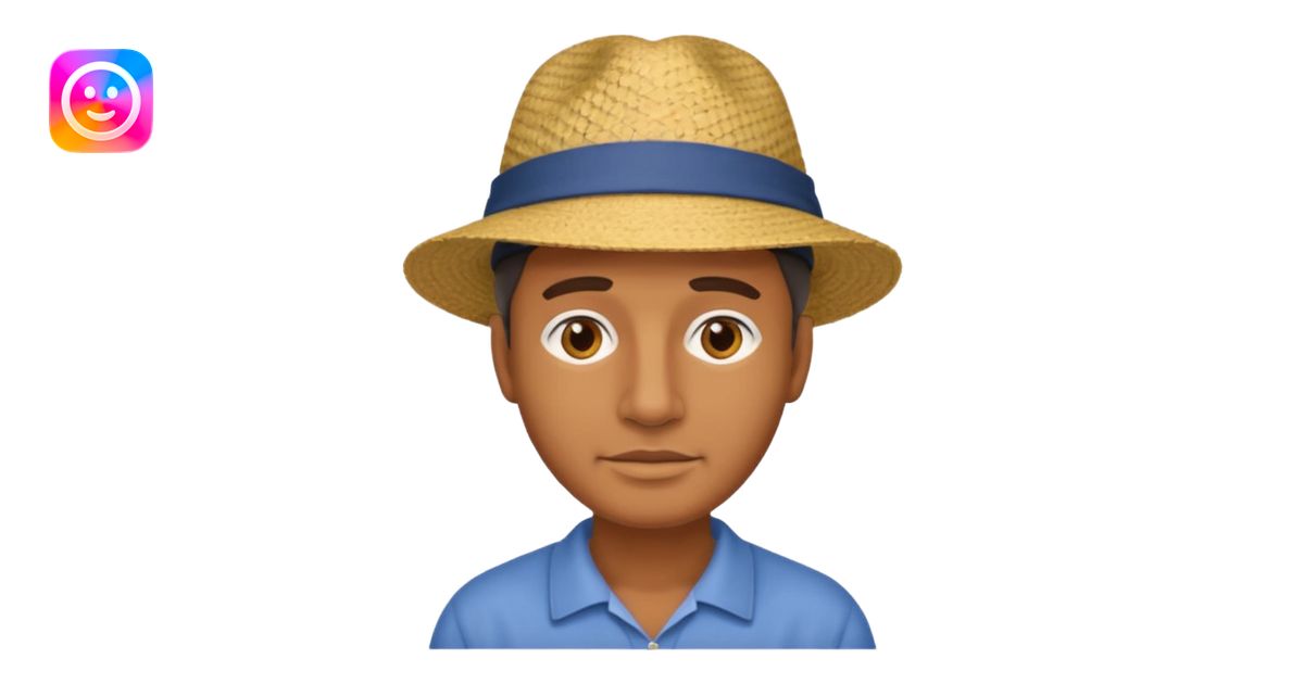 homme créole réunionnais avec chapeau embouteillage emoji | AI Emoji ...