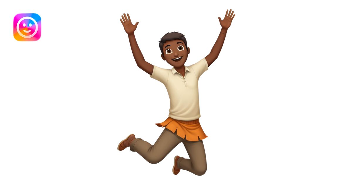 happy tall Indian person jumping with excitement, winning pose emoji ...