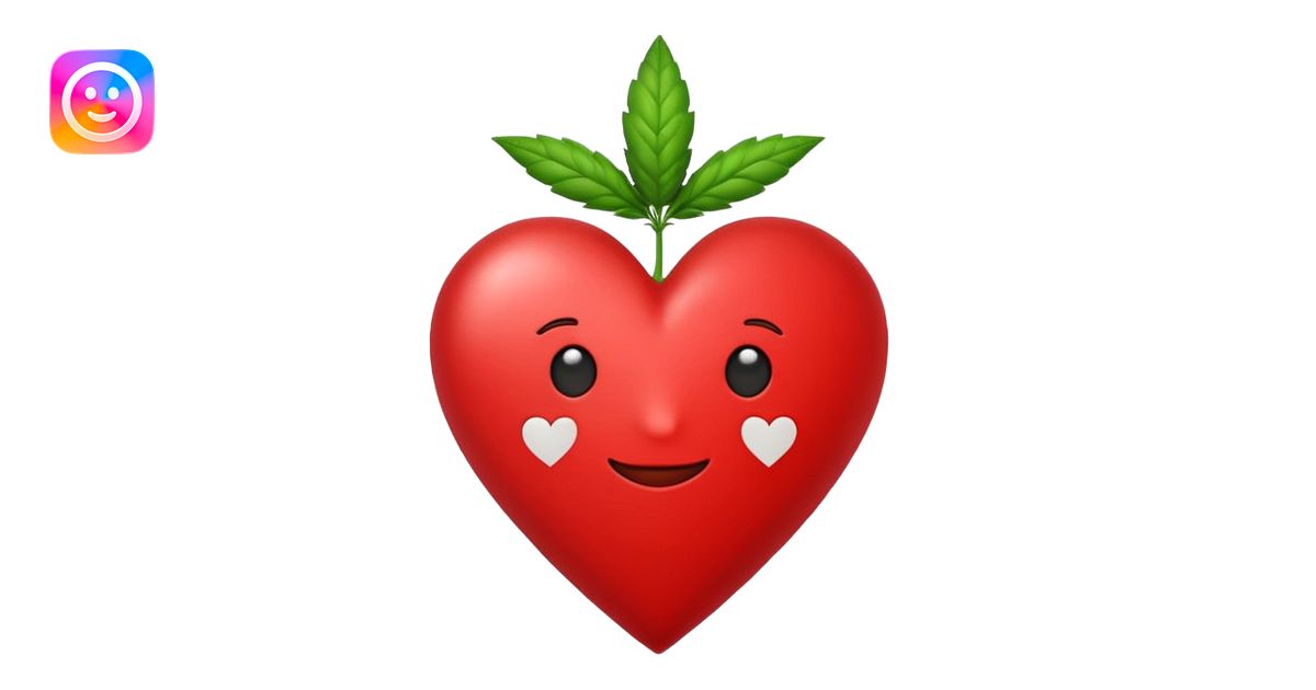 Animated weed heart emoji | AI Emoji Generator