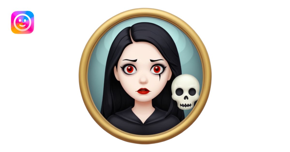 Spooky killer on mirror behind me emoji | AI Emoji Generator