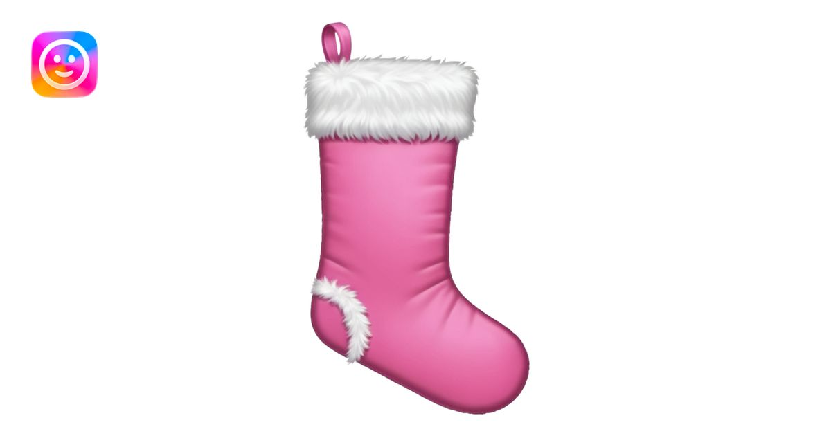 an aesthetic pink christmas stocking emoji | AI Emoji Generator