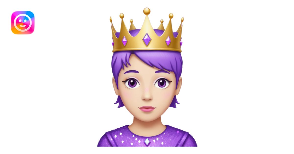 purple non-binary people glitter crown emoji | AI Emoji Generator