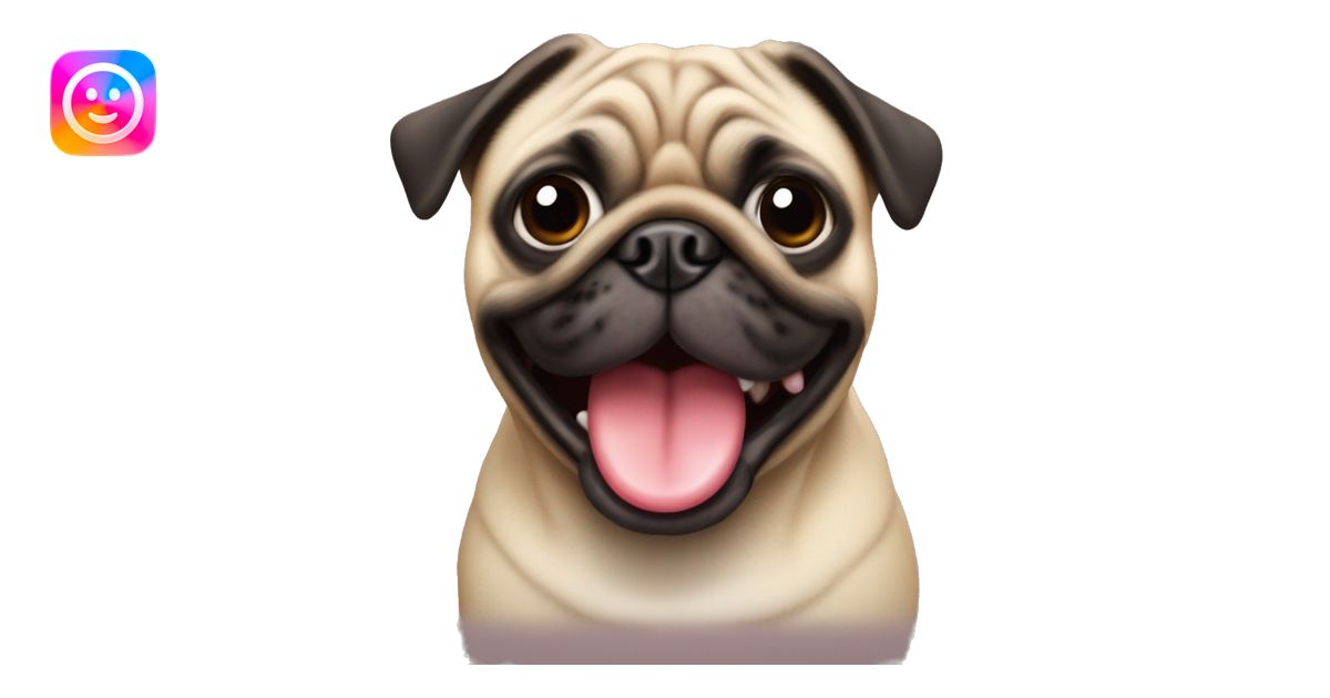 pug with tongue sticking out goofy emoji | AI Emoji Generator