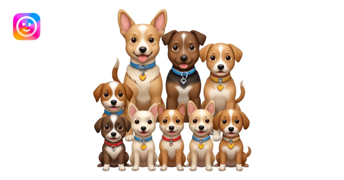 multiple dogs emoji | AI Emoji Generator