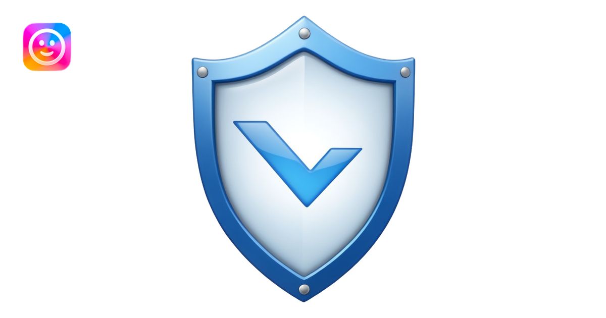 blue check mark inside a shield emoji | AI Emoji Generator