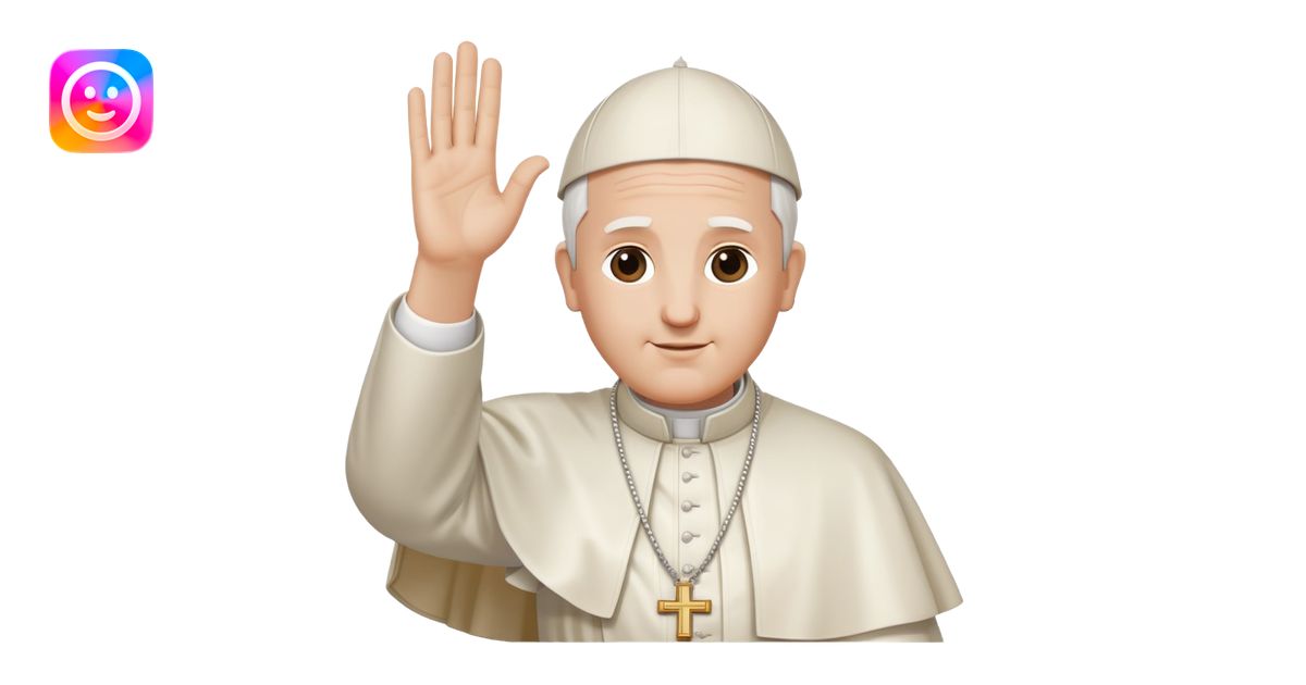 Pope blessing crowd with raised hand emoji | AI Emoji Generator