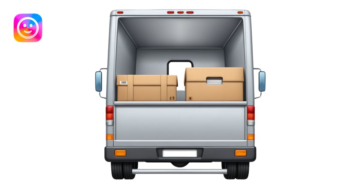 emoji of delivery truck with empty open cargo area emoji | AI Emoji ...