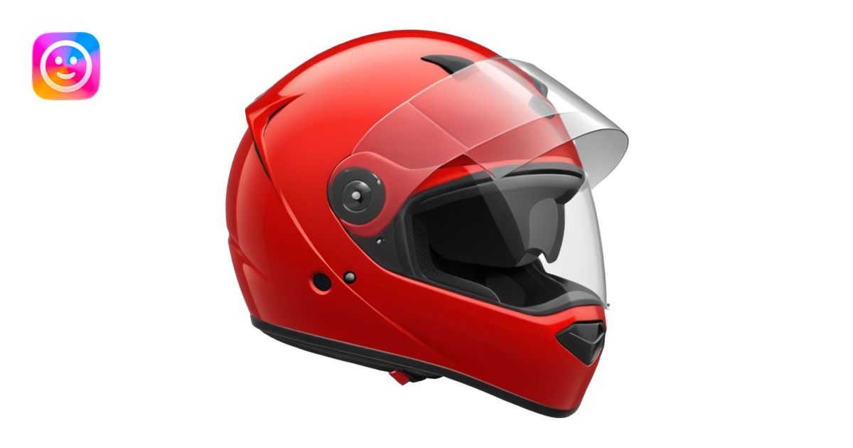 Red motorcycle helmet emoji | AI Emoji Generator