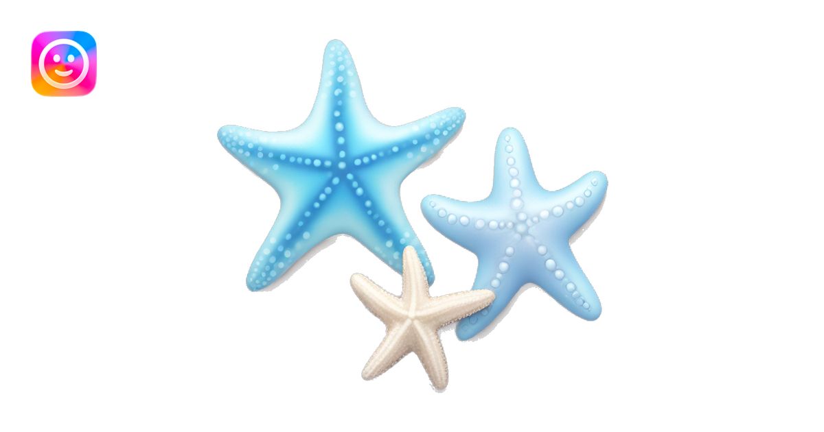 starfish shells one pastel blue and one a pearly white emoji | AI Emoji ...