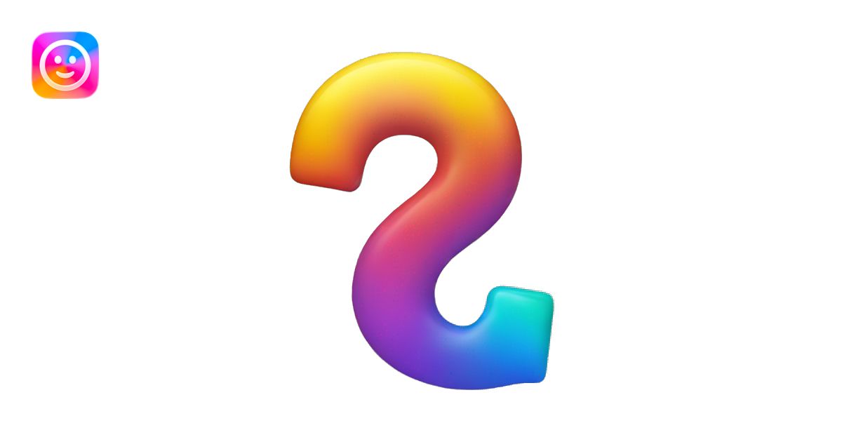 Rainbow-colored Question mark emoji | AI Emoji Generator