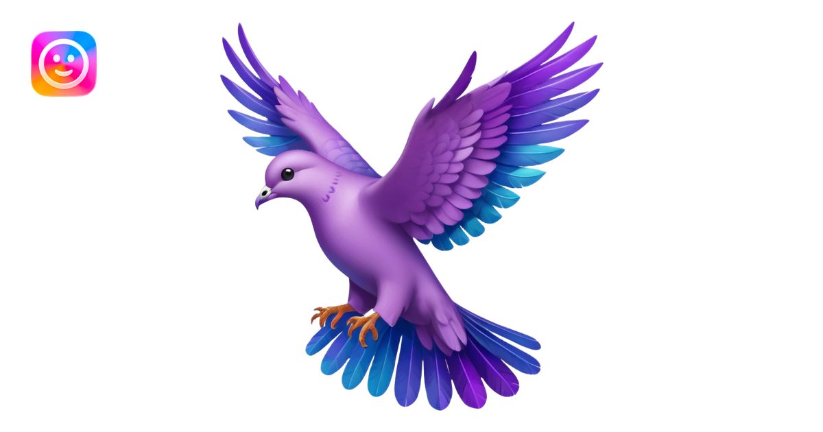 Purple dove flying emoji | AI Emoji Generator
