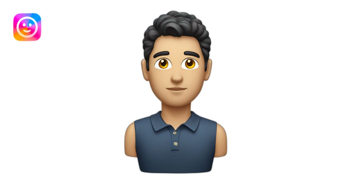 bust of young dad golfer with dark hair emoji | AI Emoji Generator