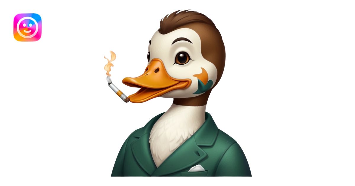 duck smoking a cigarette emoji | AI Emoji Generator