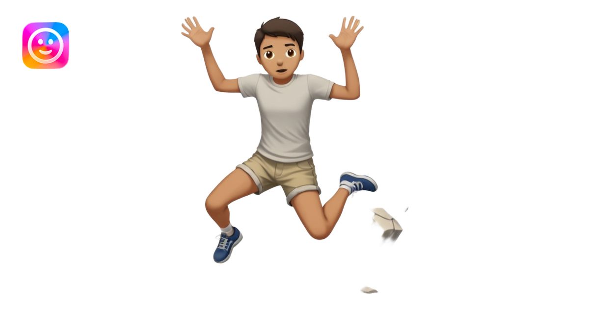 Floor cracking open under feet, character mid-jump emoji | AI Emoji ...