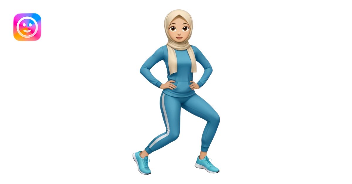 High resolution full body of a girl wearing a hijab and is a fitness ...