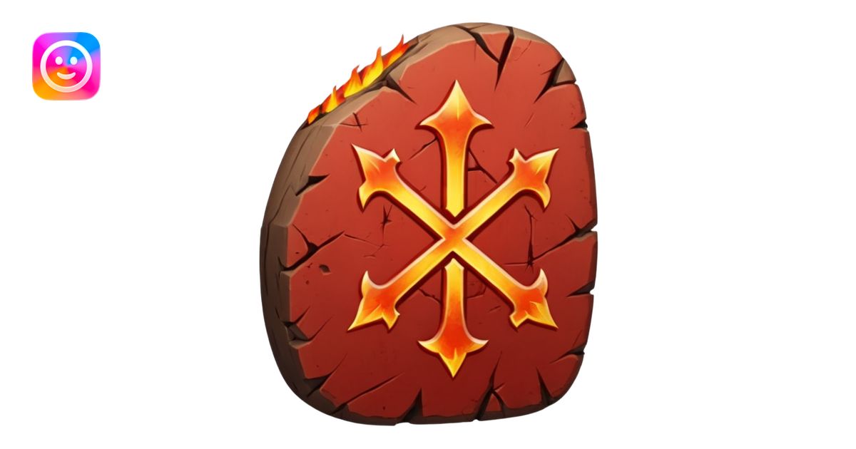Red rune stone – Fire symbols emoji | AI Emoji Generator