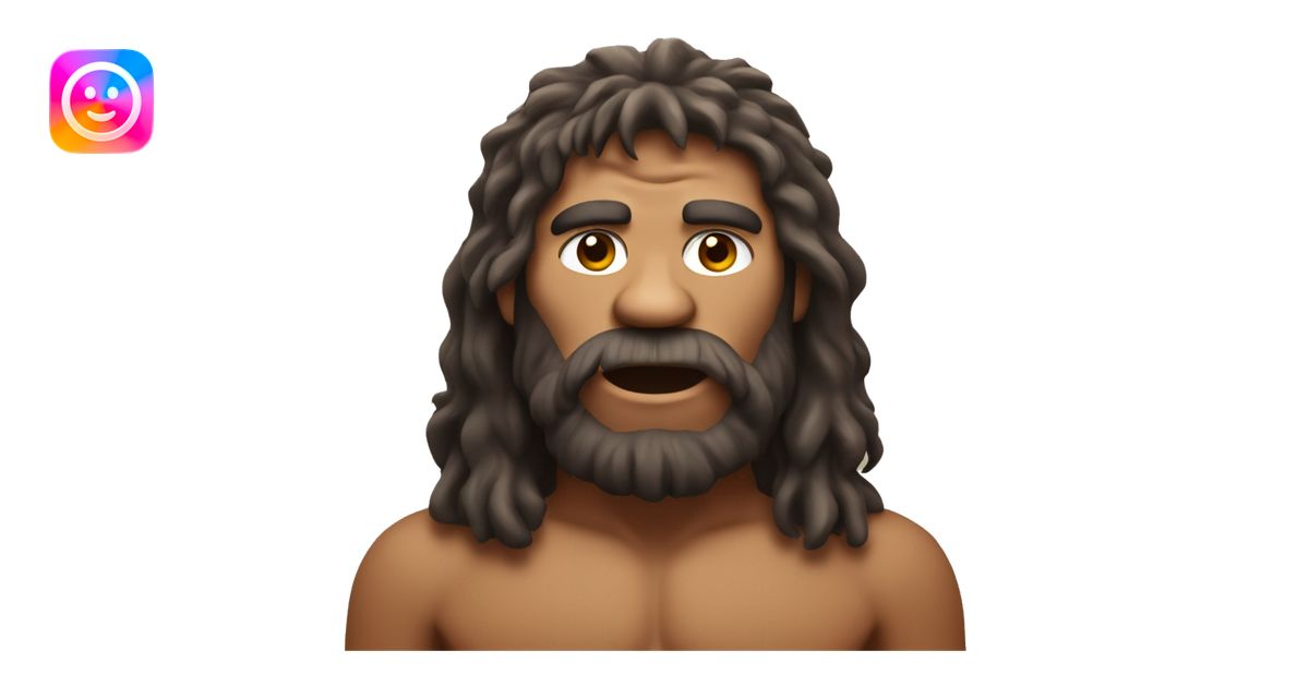 Caveman with two hands emoji | AI Emoji Generator