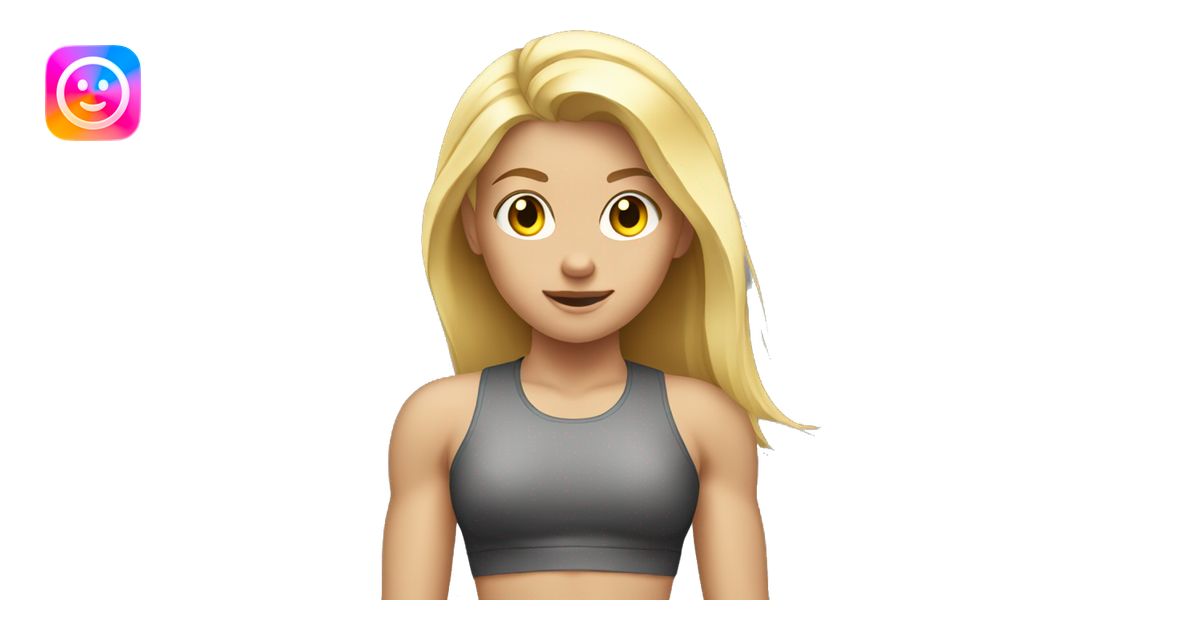 Blond girl is coining strength training emoji | AI Emoji Generator