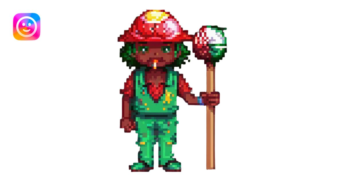 RCB cricket player eating a lollipop, pixel art style illustration | AI ...