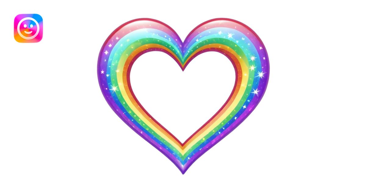 heart with rainbow sparkle trail emoji | AI Emoji Generator