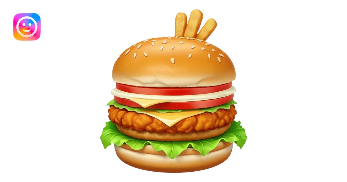 chicken burger object icon, crispy fried chicken, lettuce, mayo sauce ...