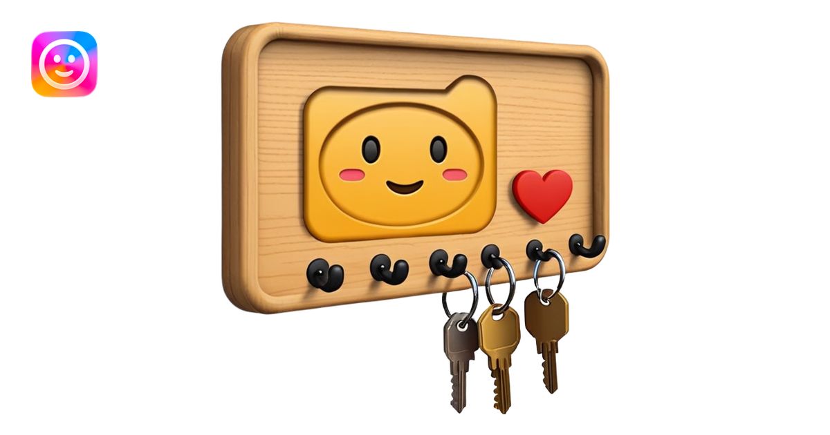 Plain wooden Wall Key holder emoji | AI Emoji Generator