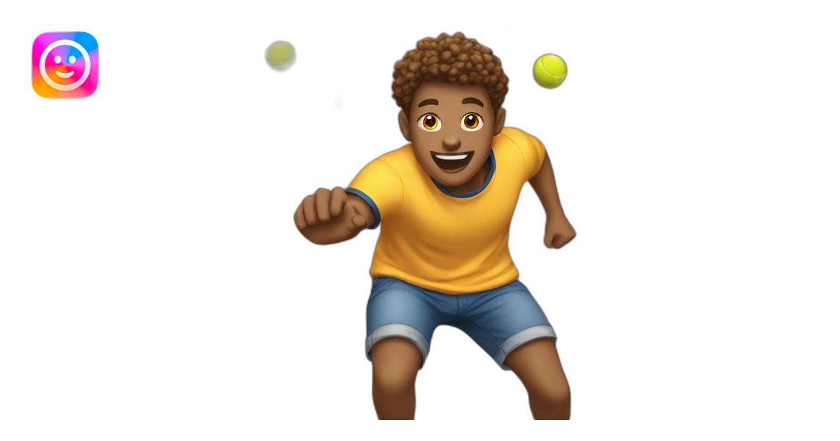 A teenager bouncing balls emoji | AI Emoji Generator