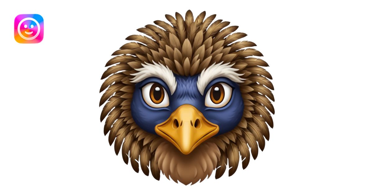 Emu face close up emoji | AI Emoji Generator