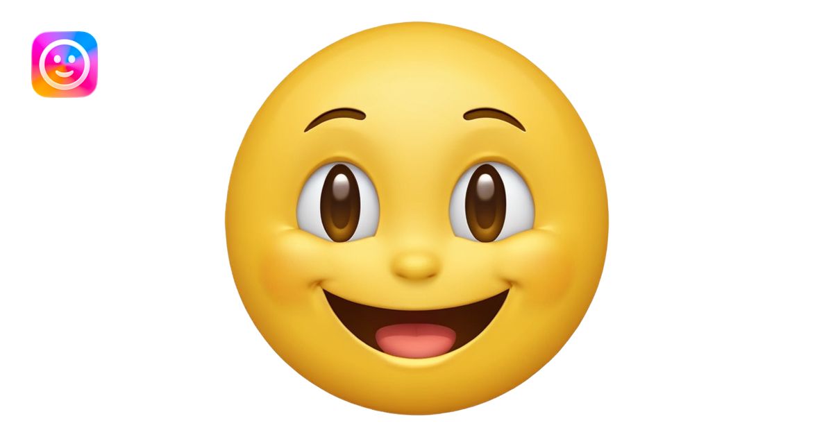 Emoji, yellow round laughing face, tilted head emoji | AI Emoji Generator