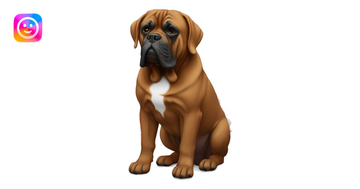 Black masked Dogue de Bordeaux in Front of a christmas tress emoji | AI ...