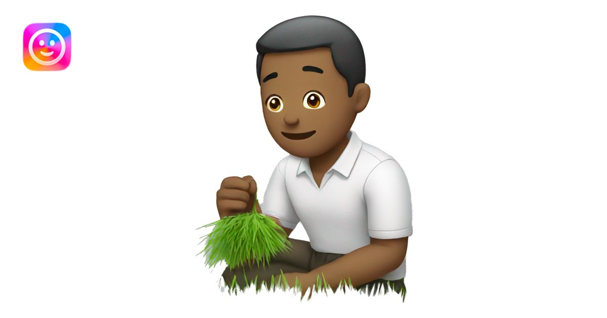 A man eating Grass emoji | AI Emoji Generator