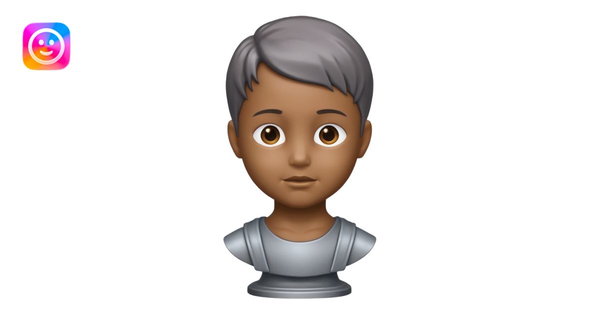 gray metal child bust emoji | AI Emoji Generator