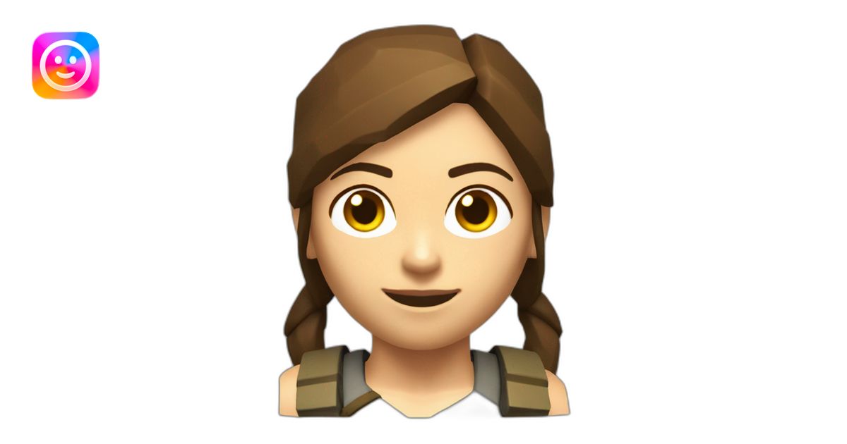 very low poly tomb raider, upper body emoji | AI Emoji Generator