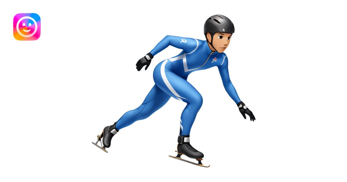 An icon showing a professional speed skater leaning into a turn on a ...