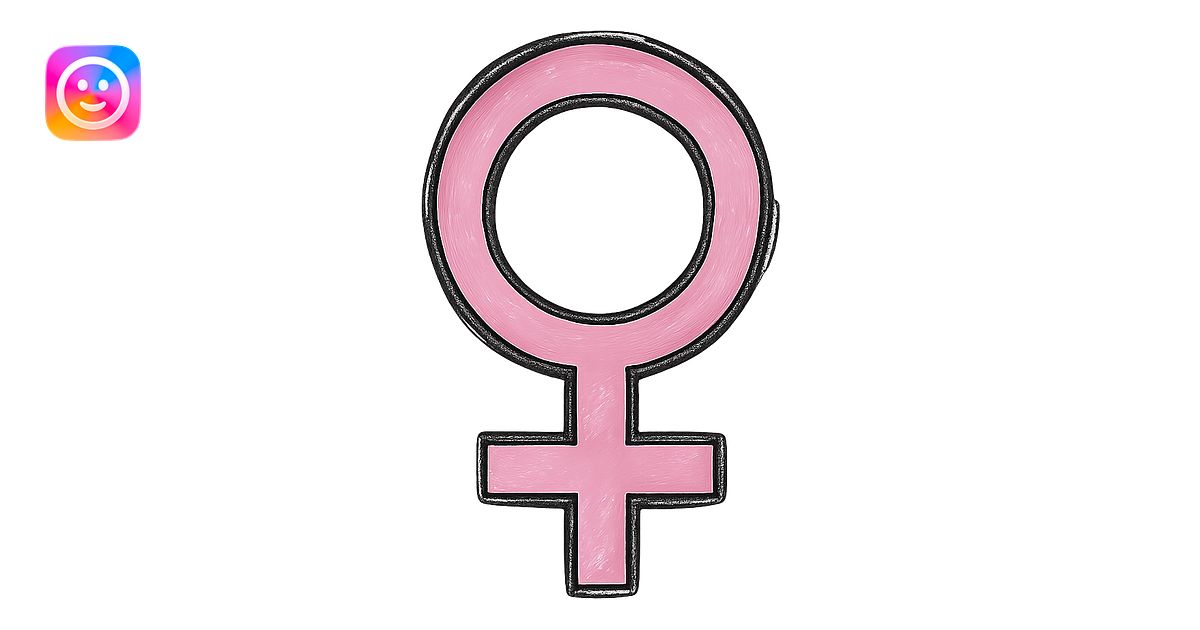 hand drawn outlined icon of a pink symbol, no fill icon | AI Emoji ...