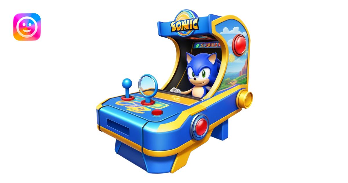 An icon representing an arcade game interface, inspired by Sonic. The ...