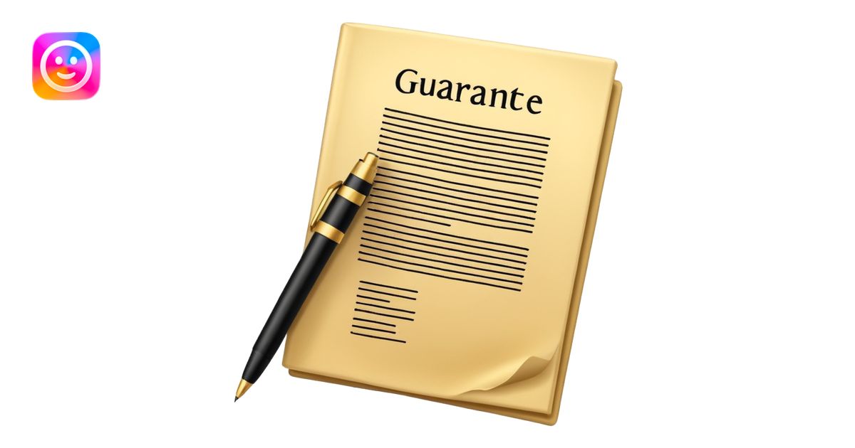 Professional safe guarantee contract golden paper signed emoji | AI ...