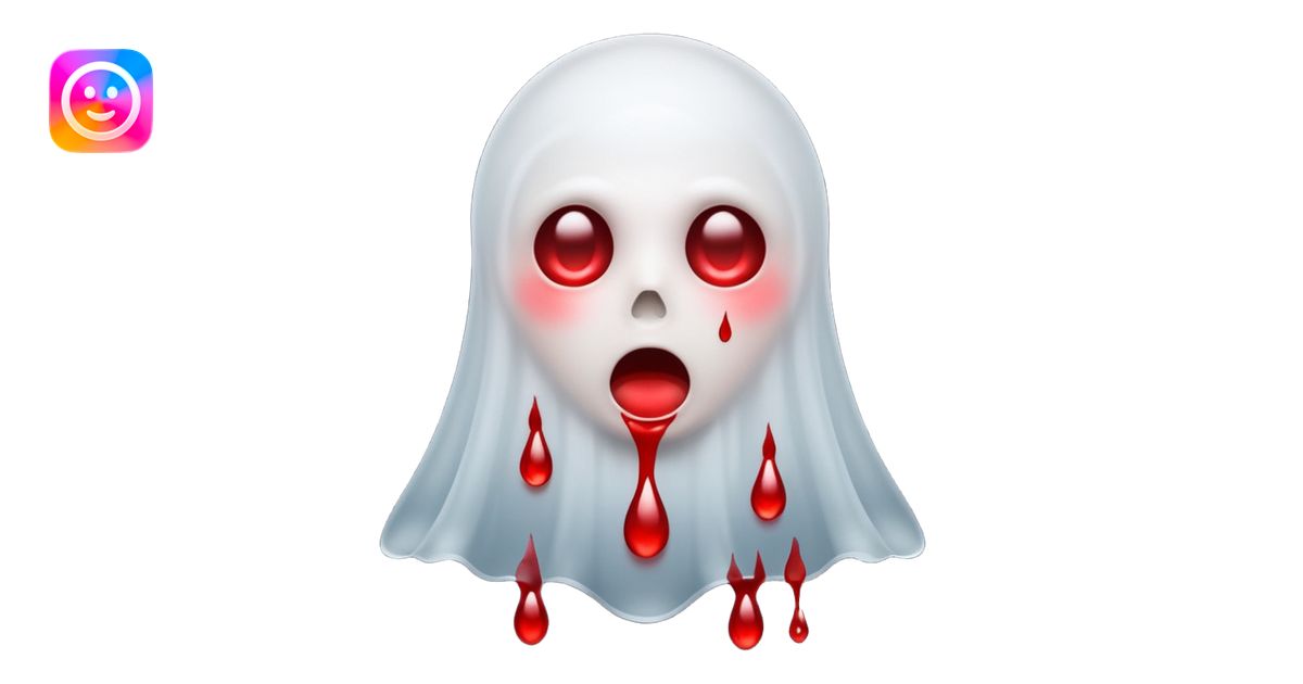 ghost with blood drops emoji | AI Emoji Generator