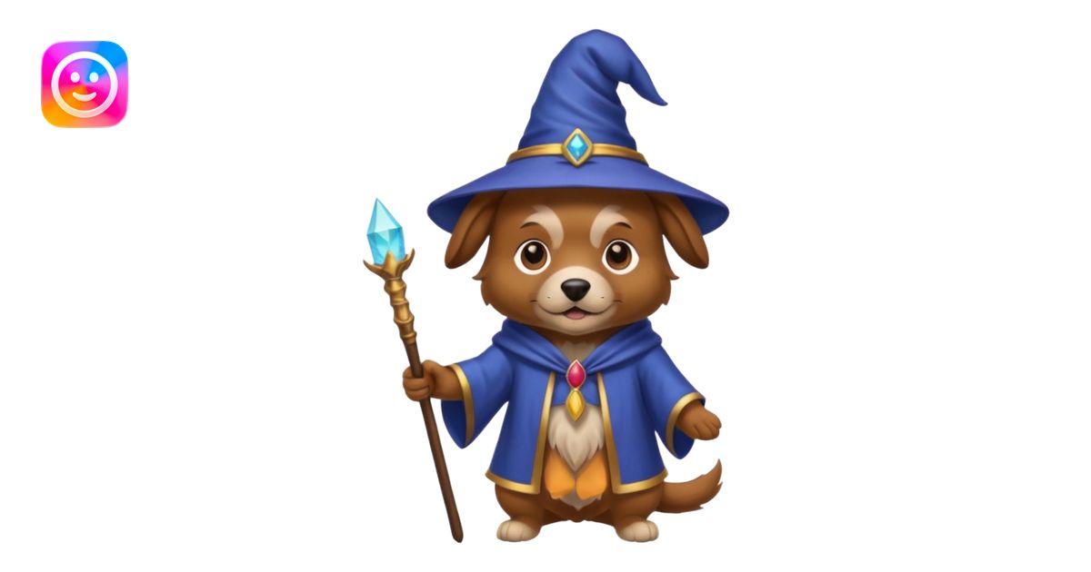 Dog wizard emoji | AI Emoji Generator