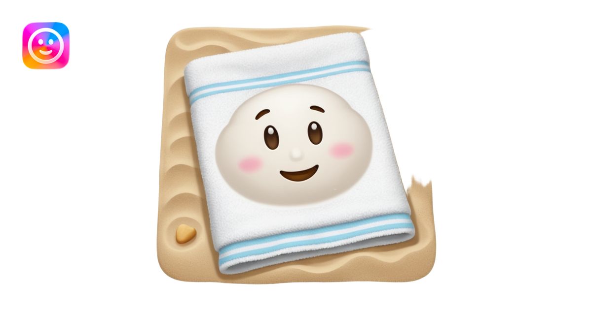 Towel – spread out on the sand emoji | AI Emoji Generator