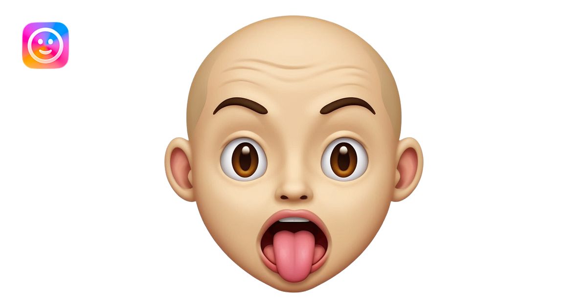 A shaking head emoji with tounge out looking crazy emoji | AI Emoji ...