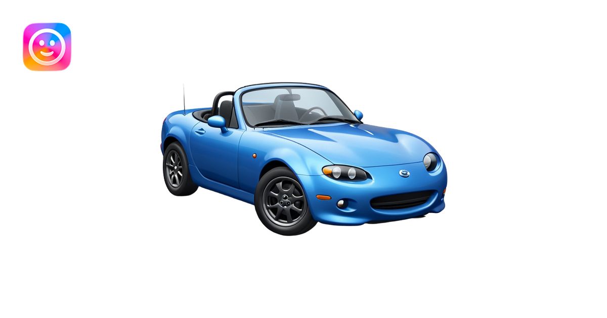 Blue Miata side view emoji | AI Emoji Generator